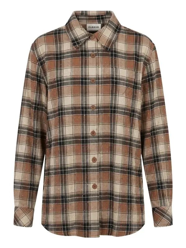 P.a.r.o.s.h Plaid Long Sleeve Shirt - Multicolor