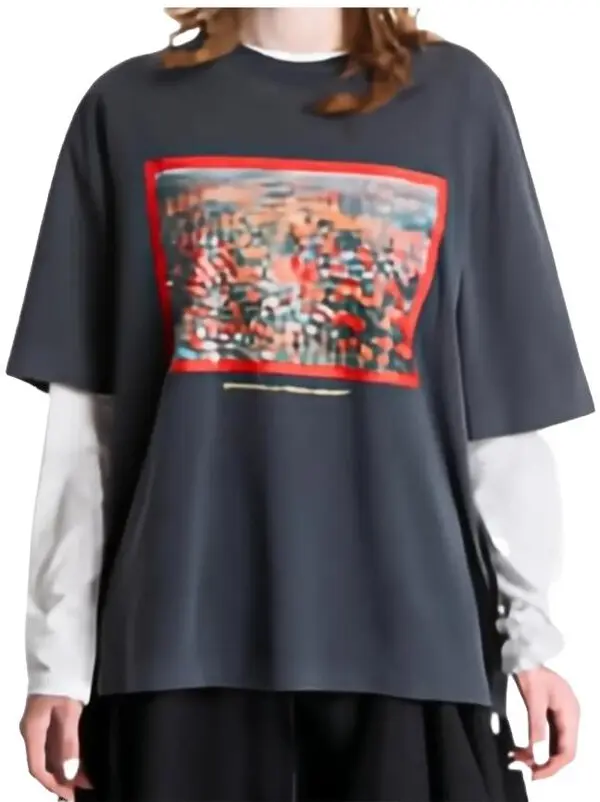 Off-White Graphic Print Crewneck T-shirt - Grey