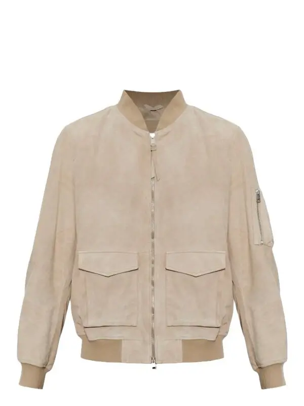 ALLSAINTS Long-sleeve Leather Bomber Jacket - Brown