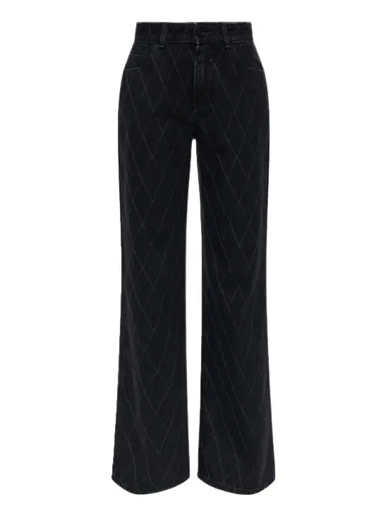 Balmain Diamond Quilted Jeans - Black