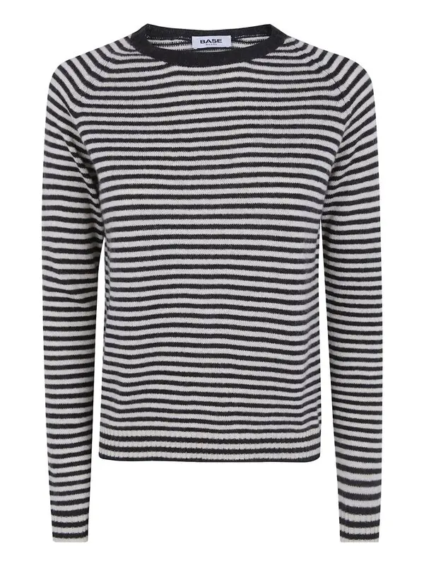 BASERANGE Striped Long-sleeved Knitwear - Beigebrown
