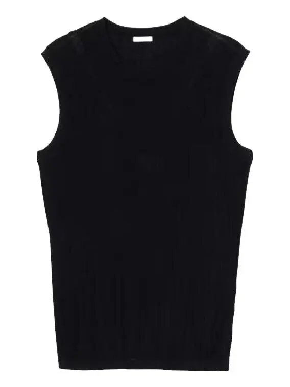 JOSEPH Calife Crinkle Rib Tank Top - Black