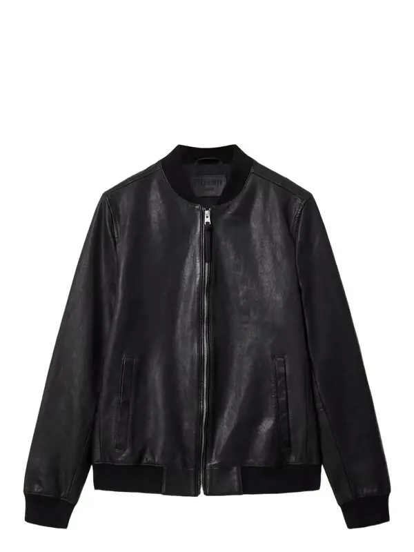 ALLSAINTS Zip-up Leather Bomber Jacket - Black
