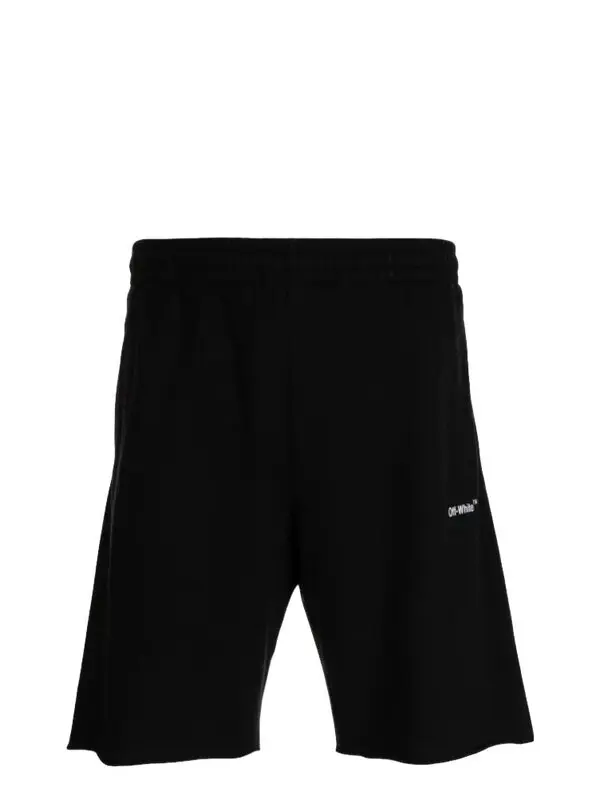 Off-White Single Arrow Cotton Track Shorts - Black