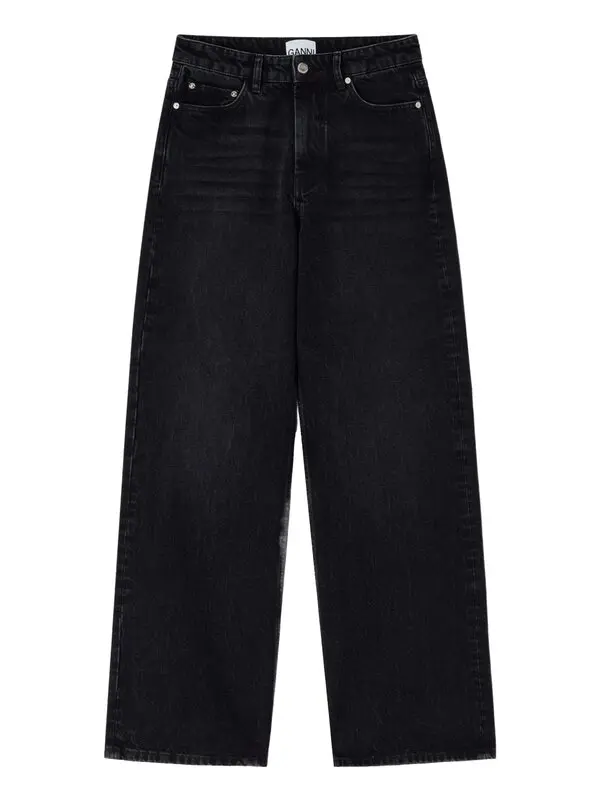 GANNI Izey Jeans In Rigid Denim - Black