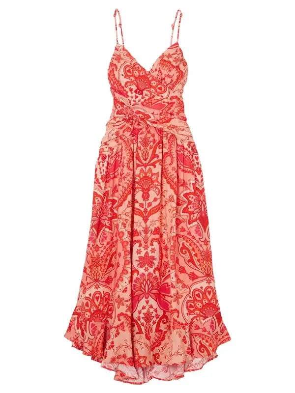 Farm Rio Sleeveless Paisley Print Maxi Dress - Red
