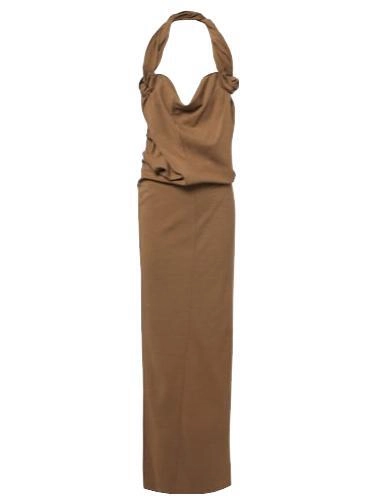Magda Butrym Floral Appliqué Wool-blend Gown - Brown