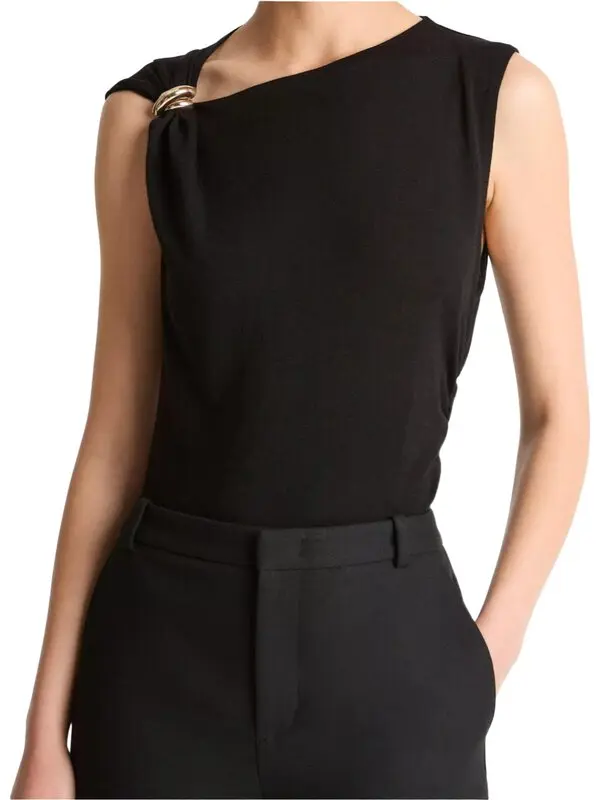 Vince Draped Gathered Blouse - Black