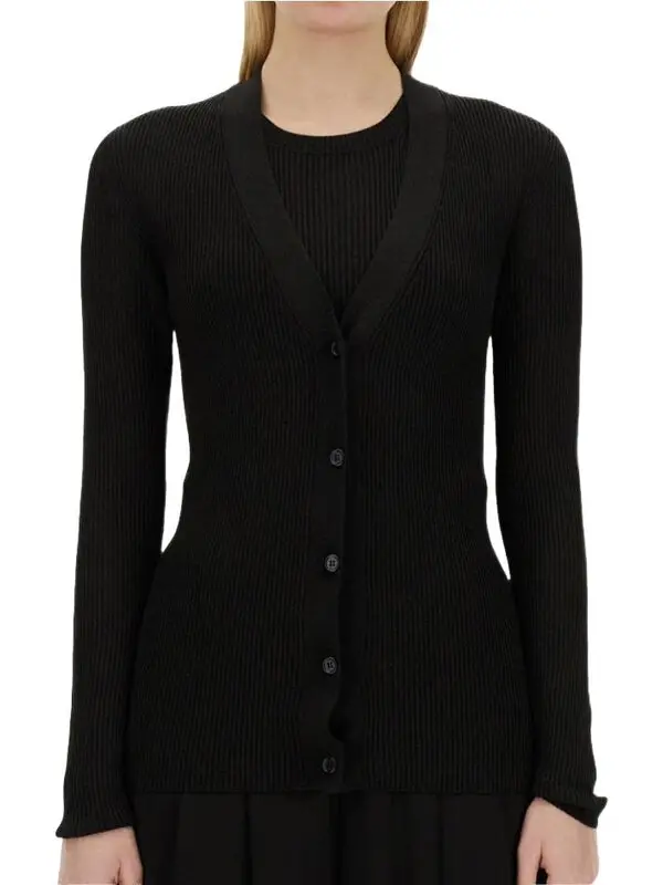 Fabiana Filippi V-neck Long-sleeved Sweater - Black