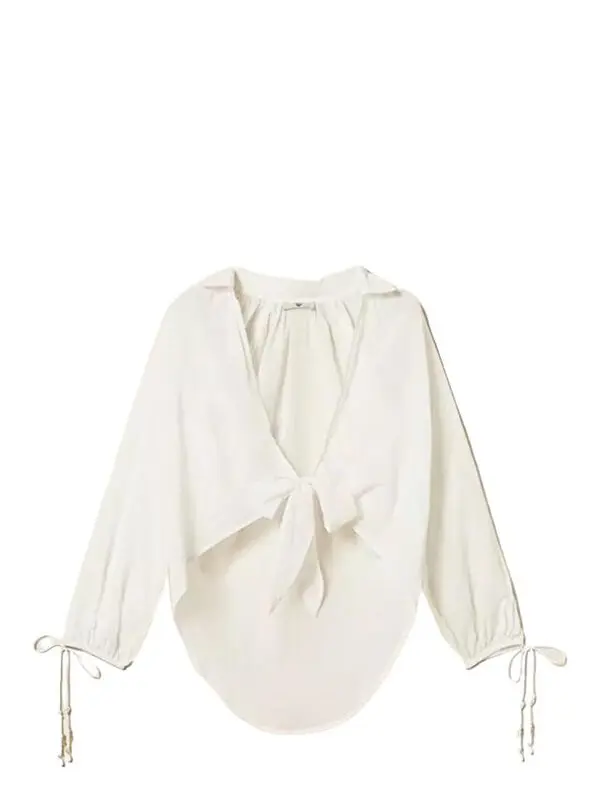TWINSET Tie-detail Shirt - Off-white