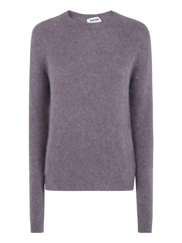 BASERANGE Round-neck Long-sleeve Sweater - Brown