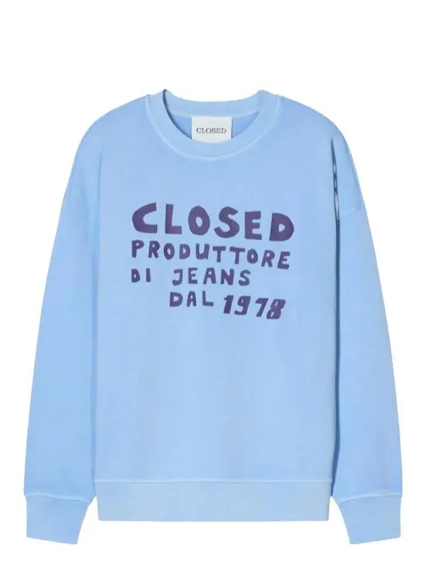 Closed Relaxed Crewneck Long Sleeve Sweatshirt - Light Blue