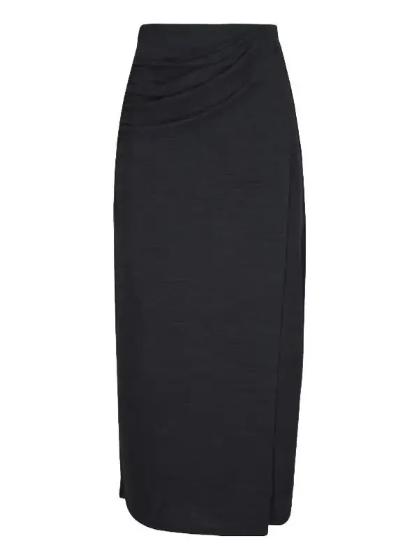 Vince Draped Midi Skirt - Dark Gray