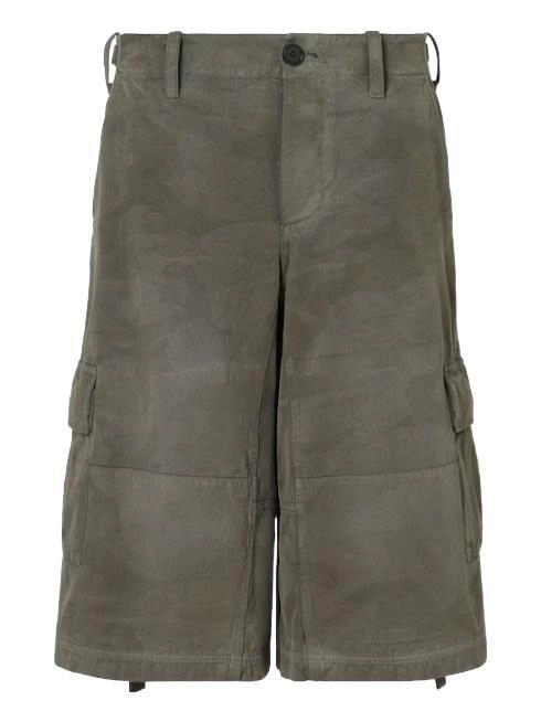 Fendi Patchwork Cotton Bermuda Shorts - Green
