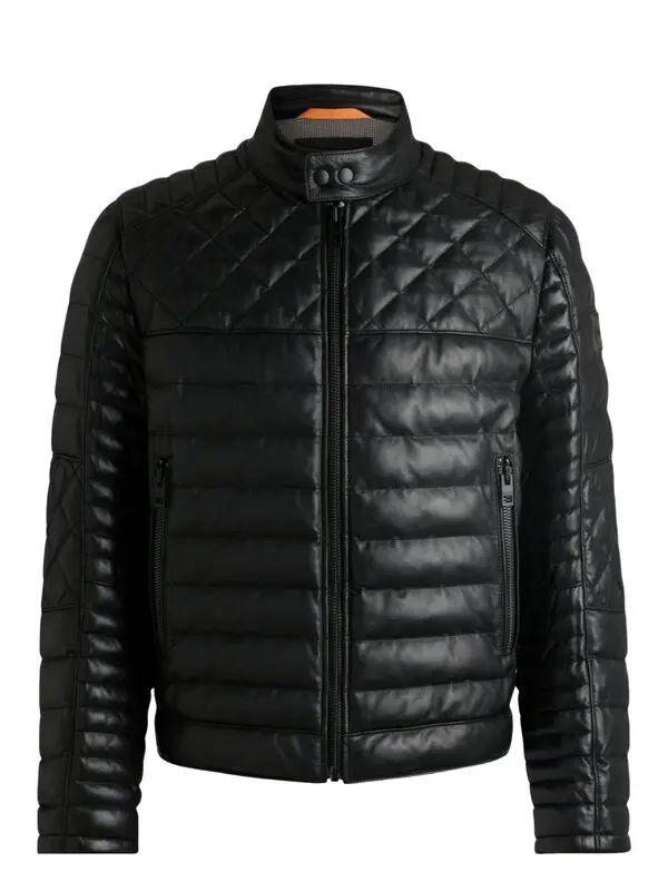 Hugo Boss Quilted Padded Long Sleeve Jacket - Black