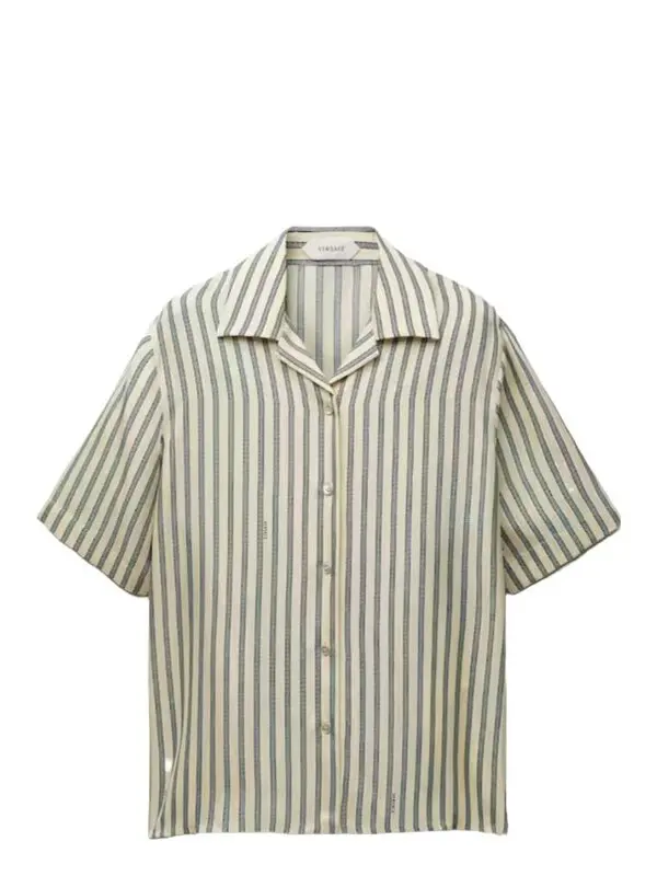Versace Printed Silk Twill Shirt - Whiteblack