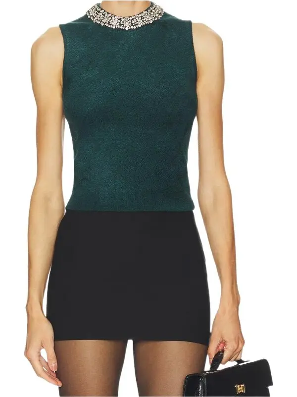 Simkhai Embellished Halter Neck Top - Emerald