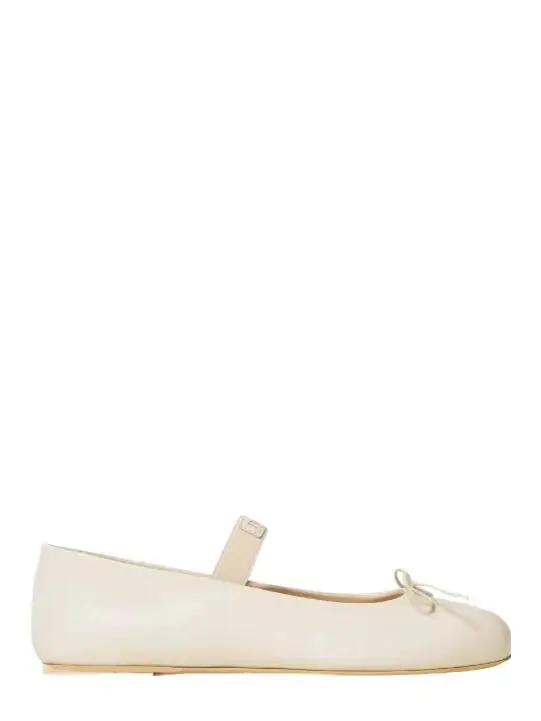 TWINSET Leather Ballet Flats - White