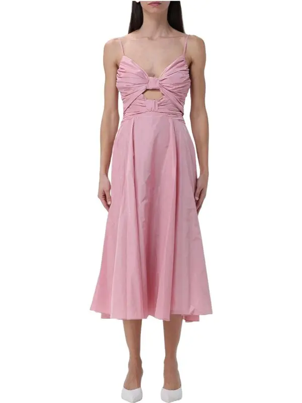 Staud Sleeveless Halterneck Cut Out Dress - Pink