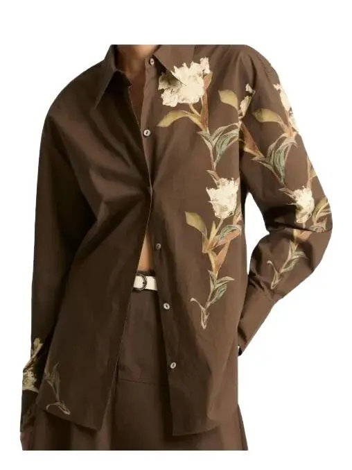 Vince Floral Print Shirt - Brown