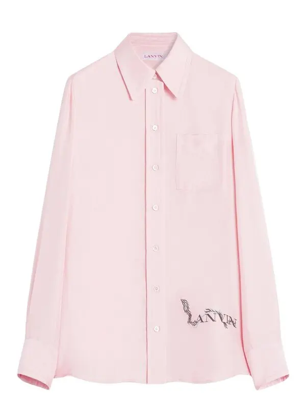 LANVIN Classic Fluid Shirt With Dragon Print - Nude