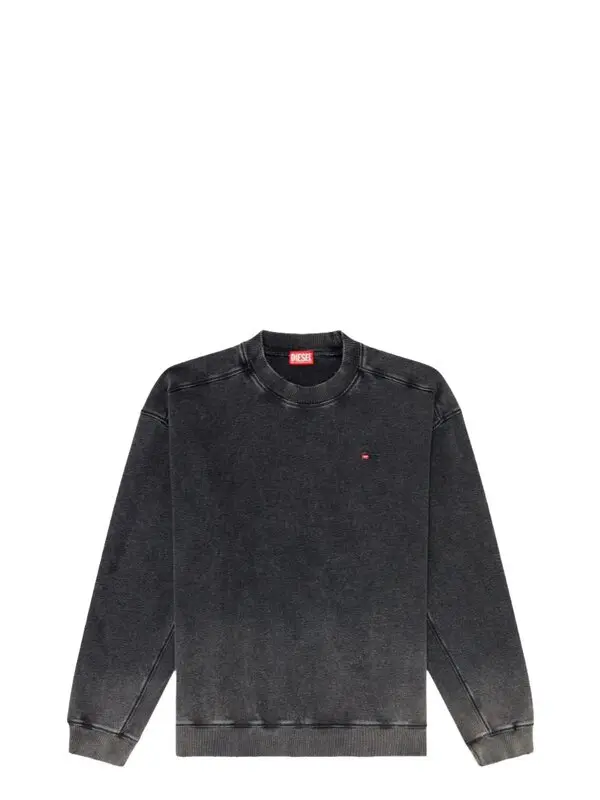 DIESEL® Cotton Sweatshirt With Faded Effect - Dark Gray