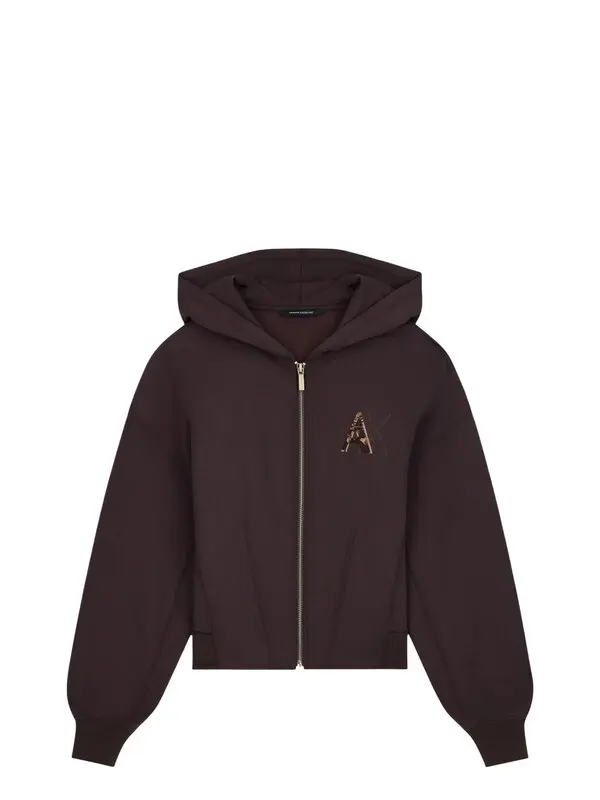Armani Exchange Long Sleeve Zip-up Hooded Sweatshirt - Black