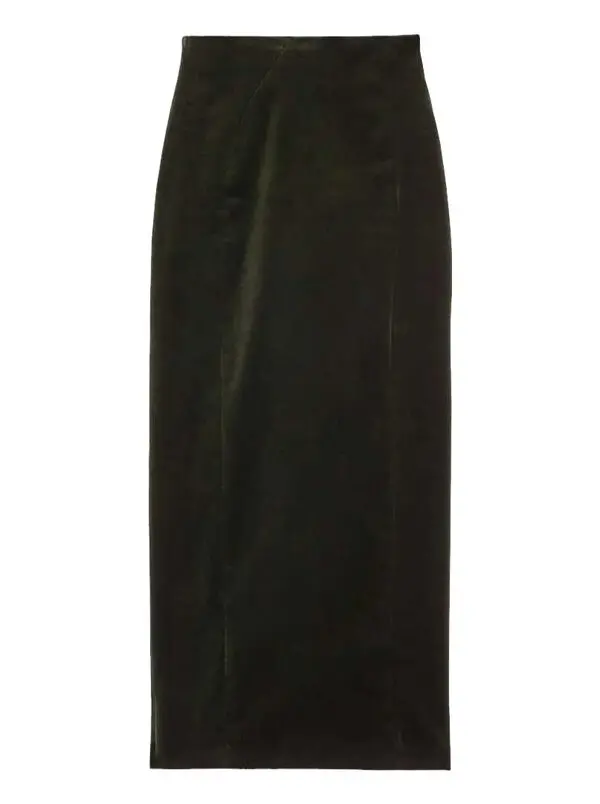 JIL SANDER High-waist Velvet Maxi Skirt - Utility