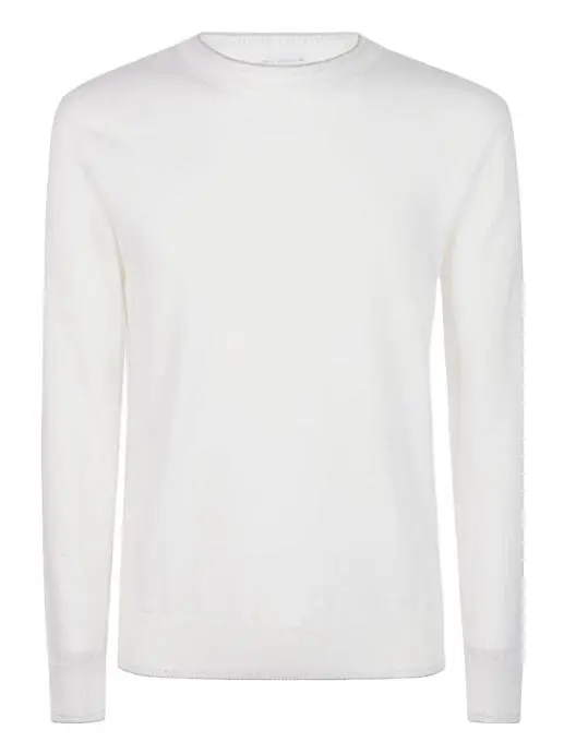 Eleventy Wool Crew Neck Sweater - Ivory/light Gray