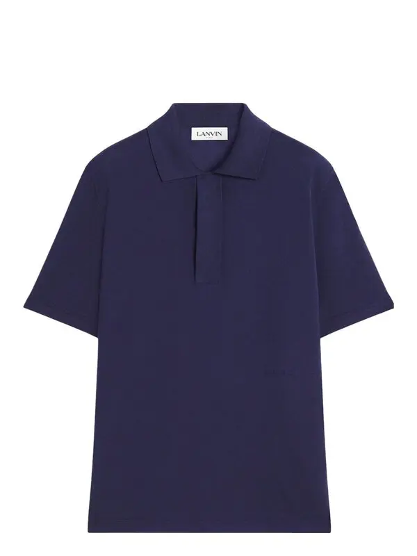 LANVIN Short-sleeve Cotton Polo Shirt - Blue