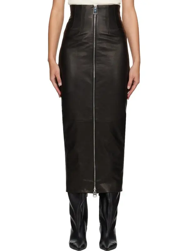 Khaite Ruddy Zipped Midi Skirt - Black