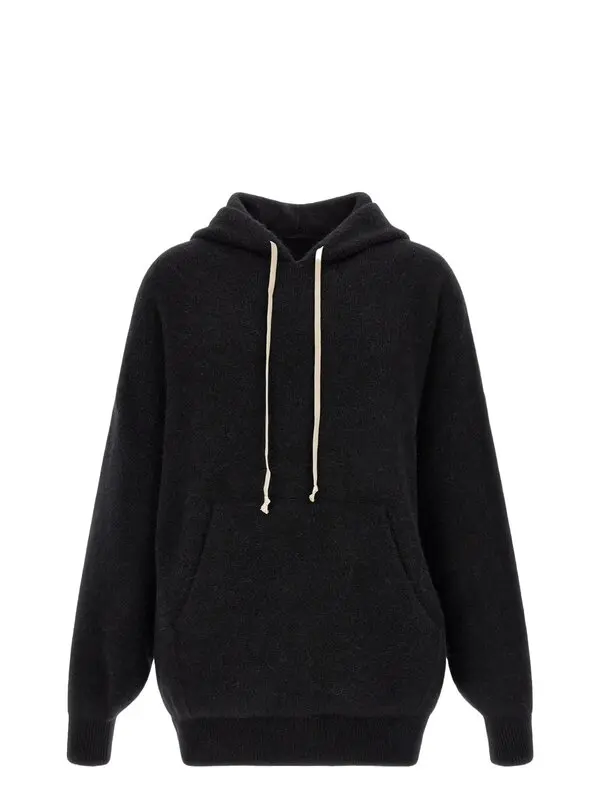 Rick Owens Hooded Long Sleeve Hoodie - Black