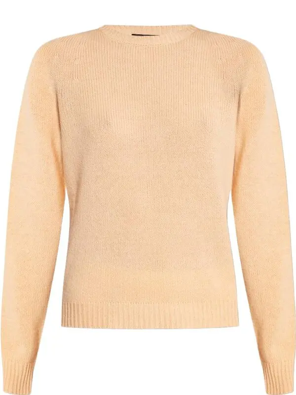 Fabiana Filippi Crewneck Knitted Jumper With Ribbed Trim - Nude