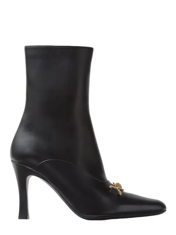 Versace Medusa Plaque Leather Ankle Boots - Black
