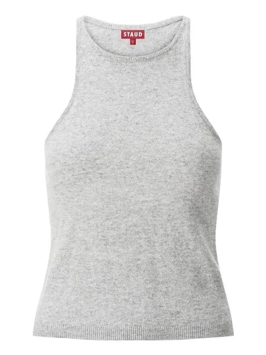 Staud Ayana Ribbed Knit Tank Top - White