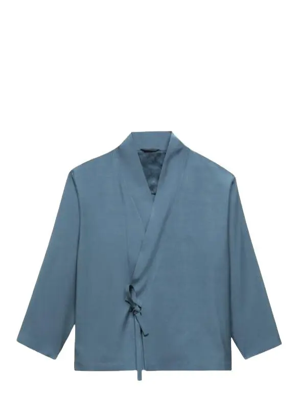 Kenzo Kimono Jacket In Viscose And Wool - Anthracite