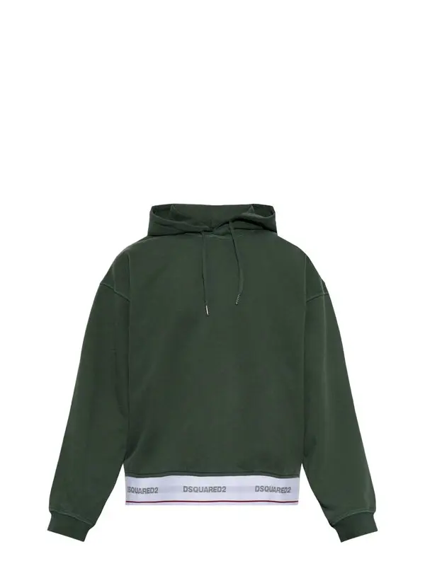 Dsquared2 Long Sleeve Hooded Sweatshirt With Contrasting Trim - Green