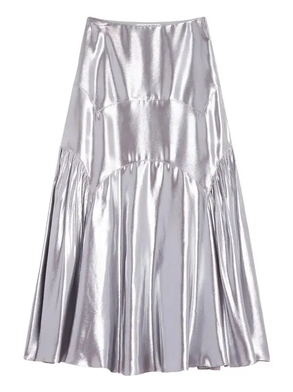 LANVIN Metallic Wrinkled Skirt - Gray