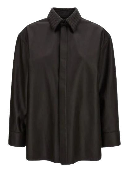 Bottega Veneta Long-sleeved Collared Shirt - Black