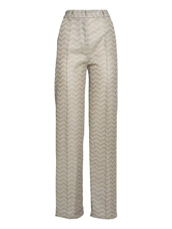 Missoni High-waist Zigzag-woven Trousers - Nude