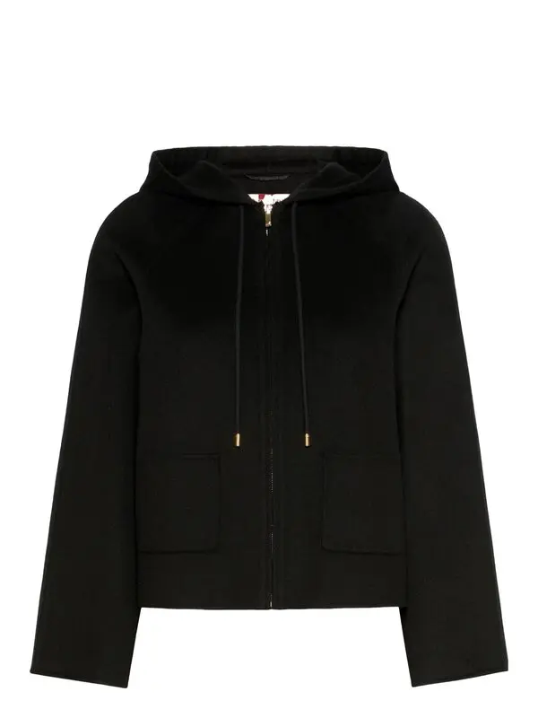 Max Mara Long-sleeved Casual Jacket With Hood - Black