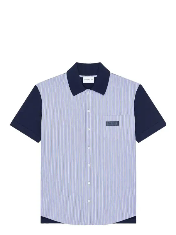 Givenchy Striped Shirt In Cotton With Paris Gros Grain - Navy Blue