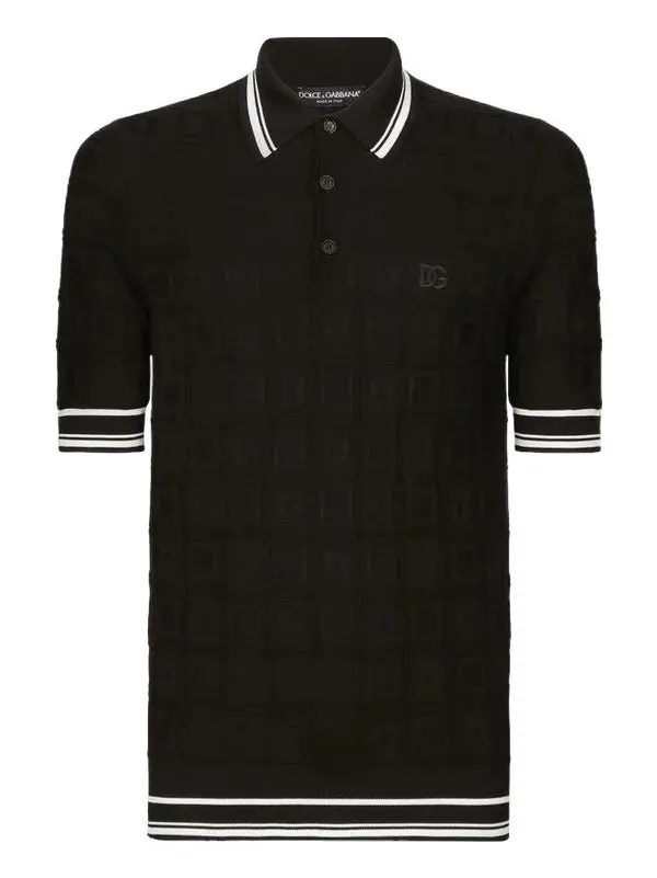 Dolce & Gabbana Logo-embroidered Polo Shirt - Black