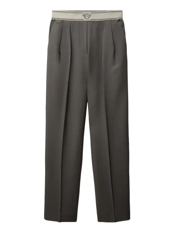 Versace Medusa Waistband Pleated Trousers - Grey