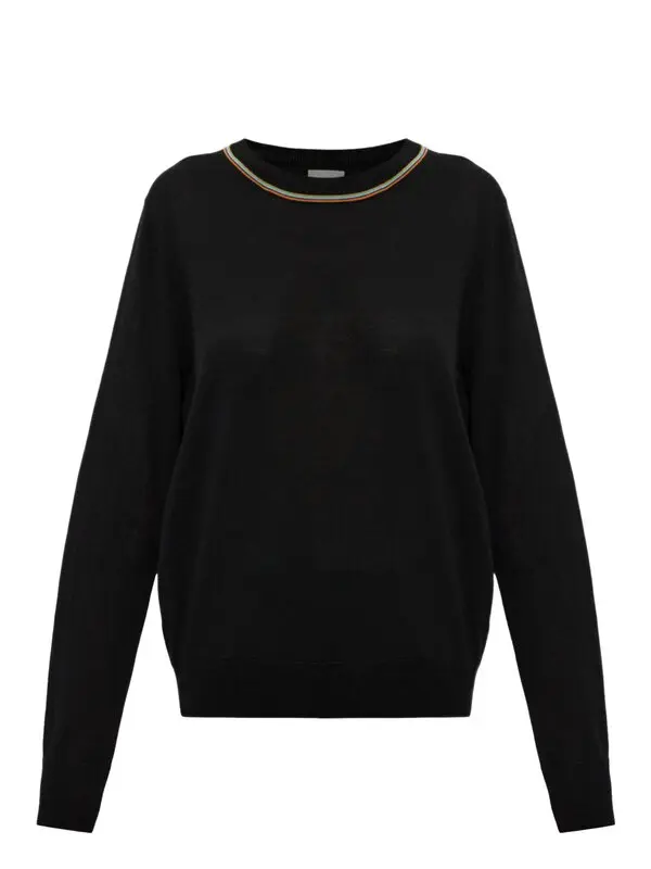 Paul Smith Long-sleeve Knitwear With Contrast Piping - Black