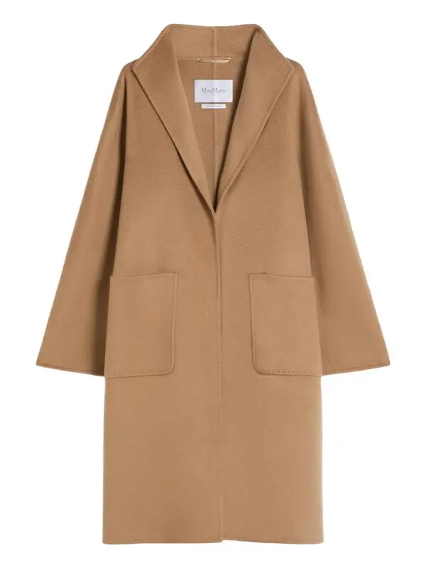 Max Mara Long-sleeved Coat With Stand-up Collar - Camel