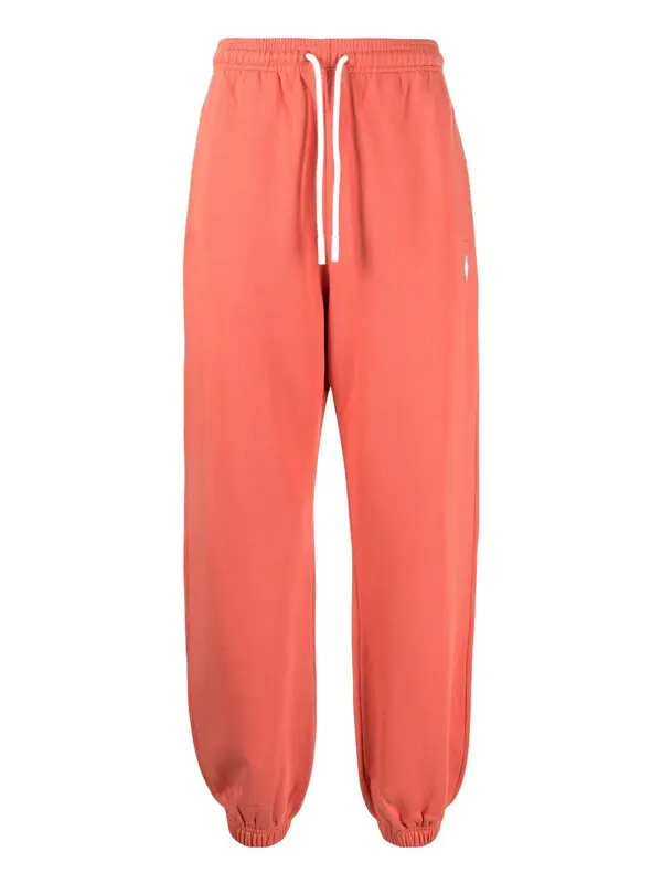 MARCELO BURLON COUNTY OF MILAN Logo-embroidered Cotton Track Pants - Orange