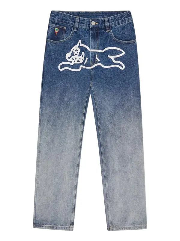 ICECREAM Ombre Graphic Straight-leg Jeans - Midwashblue