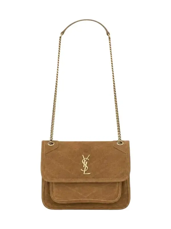 Saint Laurent Monogram Shoulder Bag - Brown