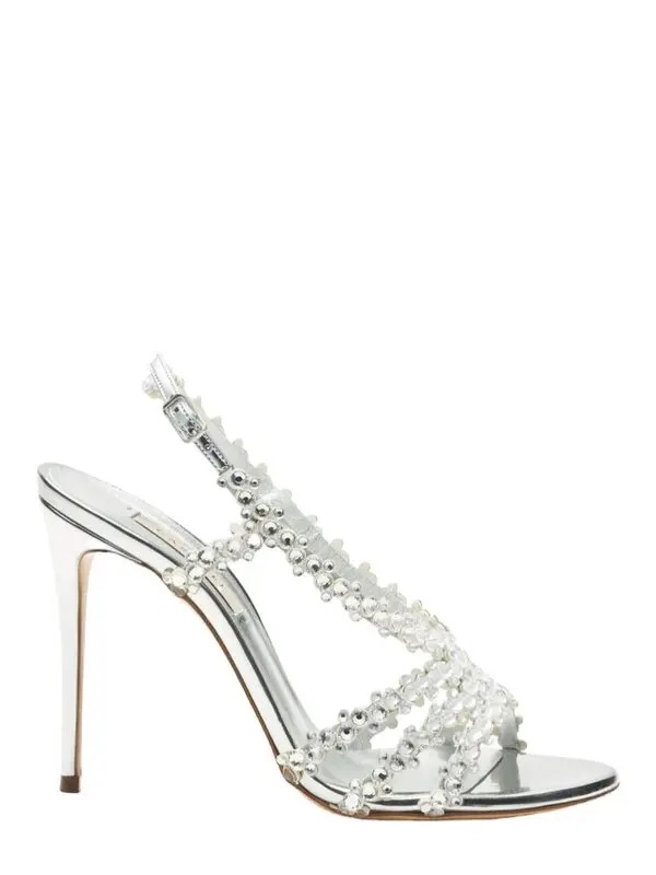 Casadei Embellished Heeled Sandals - Silver  Silver